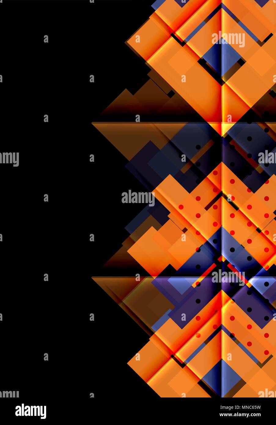 Colorful triangles and arrows on dark background. Colorful triangles ...