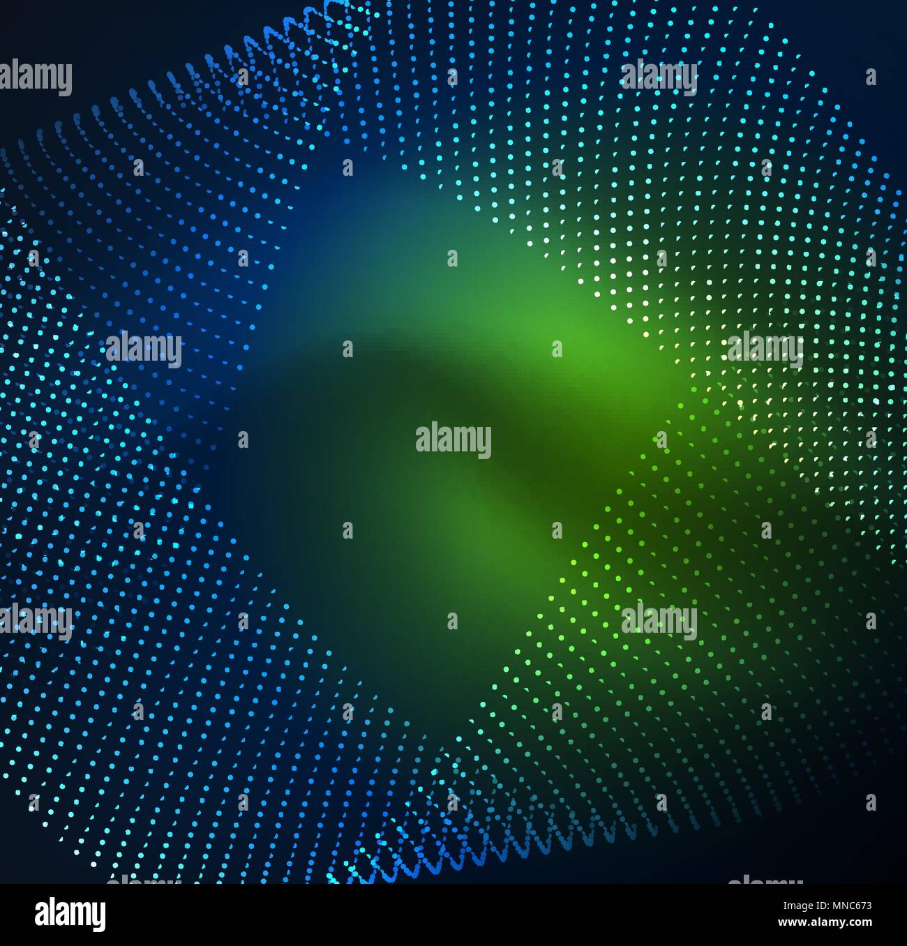 3D illuminated wave of glowing particles. 3D illuminated wave of ...