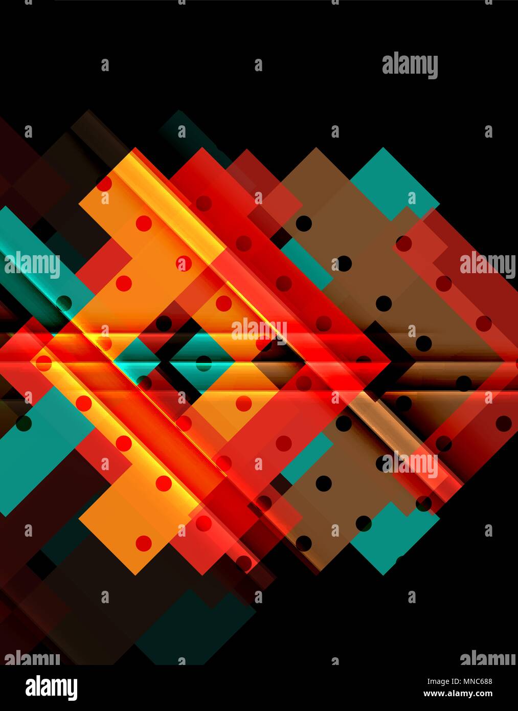 Colorful triangles and arrows on dark background. Colorful triangles ...