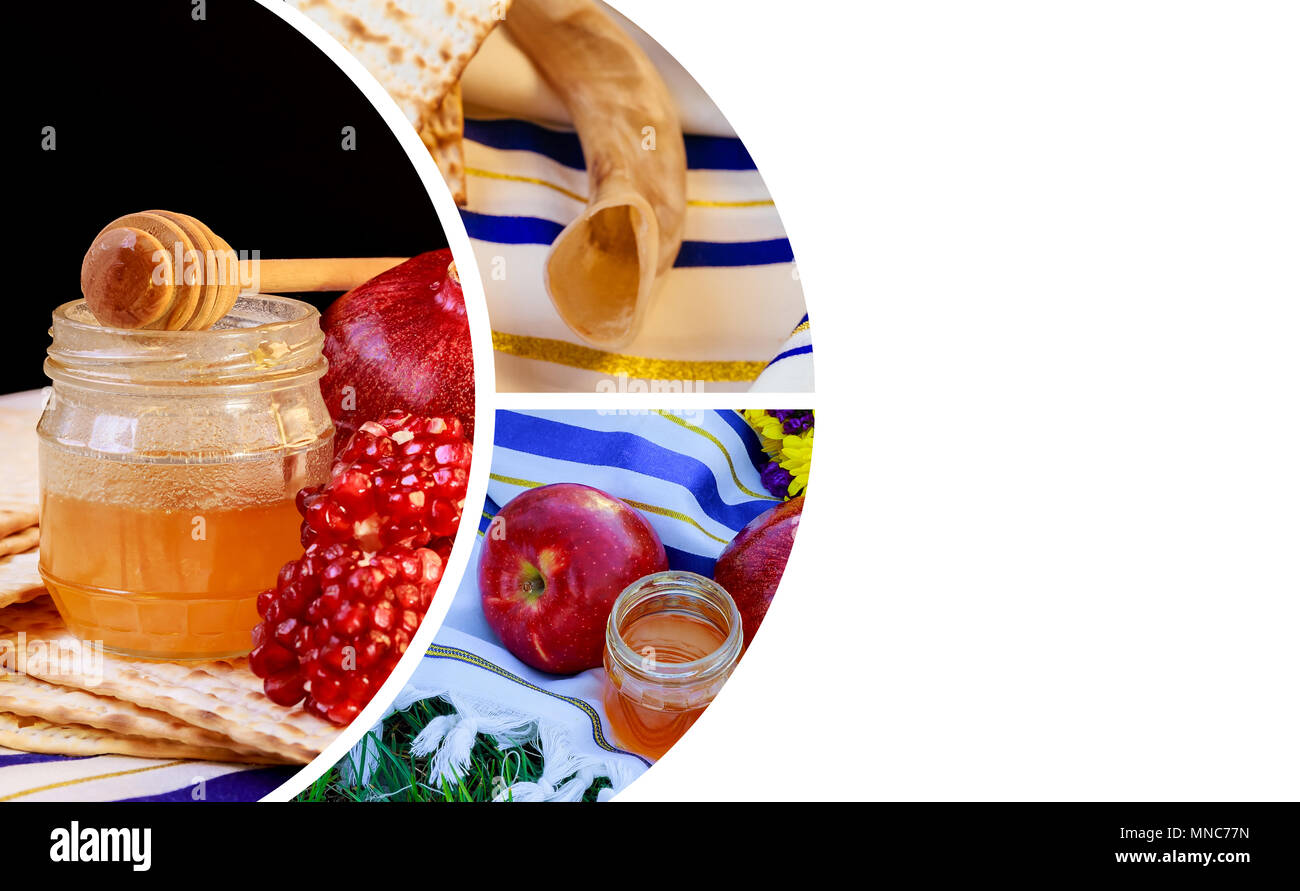 Apples, pomegranate and honey for Rosh Hashanah traditional food of ...