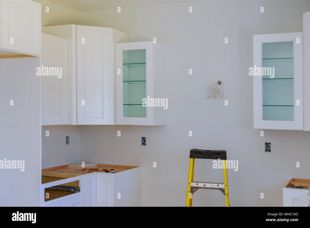 Remodel Kitchen Installing new modern wood cabinets Home Improvement ...