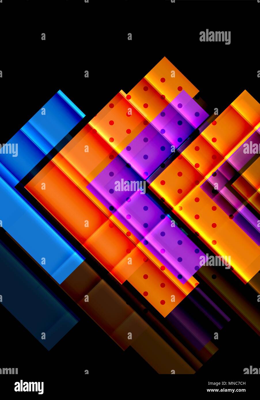 Colorful triangles and arrows on dark background. Colorful triangles ...