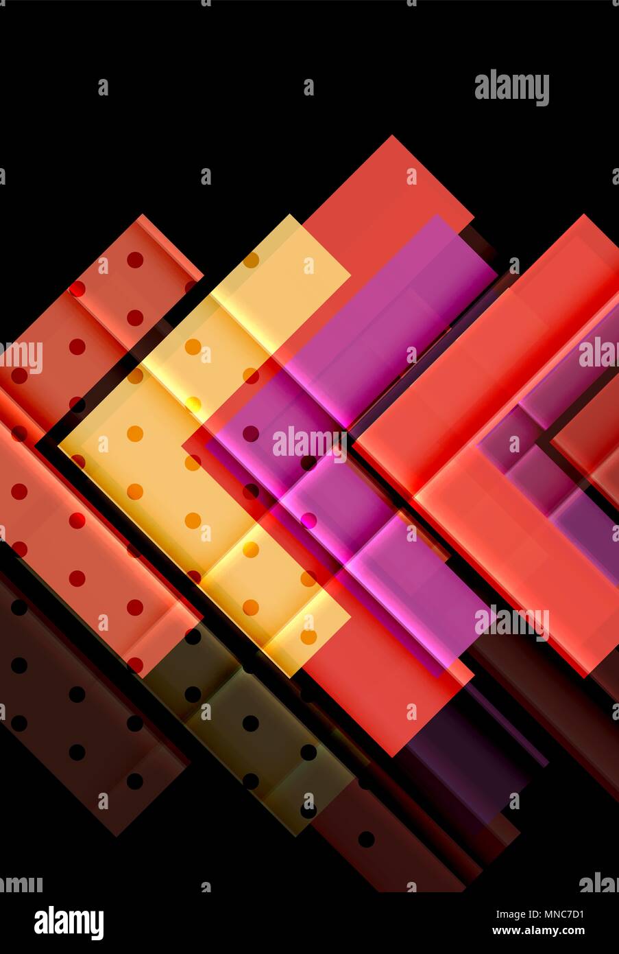 Colorful triangles and arrows on dark background. Colorful triangles ...