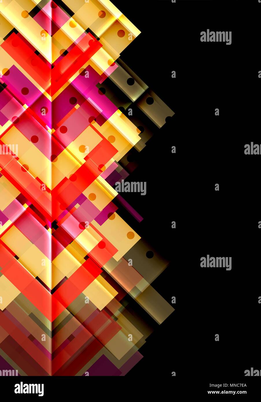 Colorful triangles and arrows on dark background. Colorful triangles ...