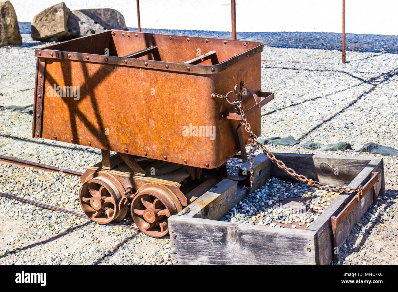 Vintage Rusty Ore Cart Once Used In Mining Operations Stock Photo - Alamy