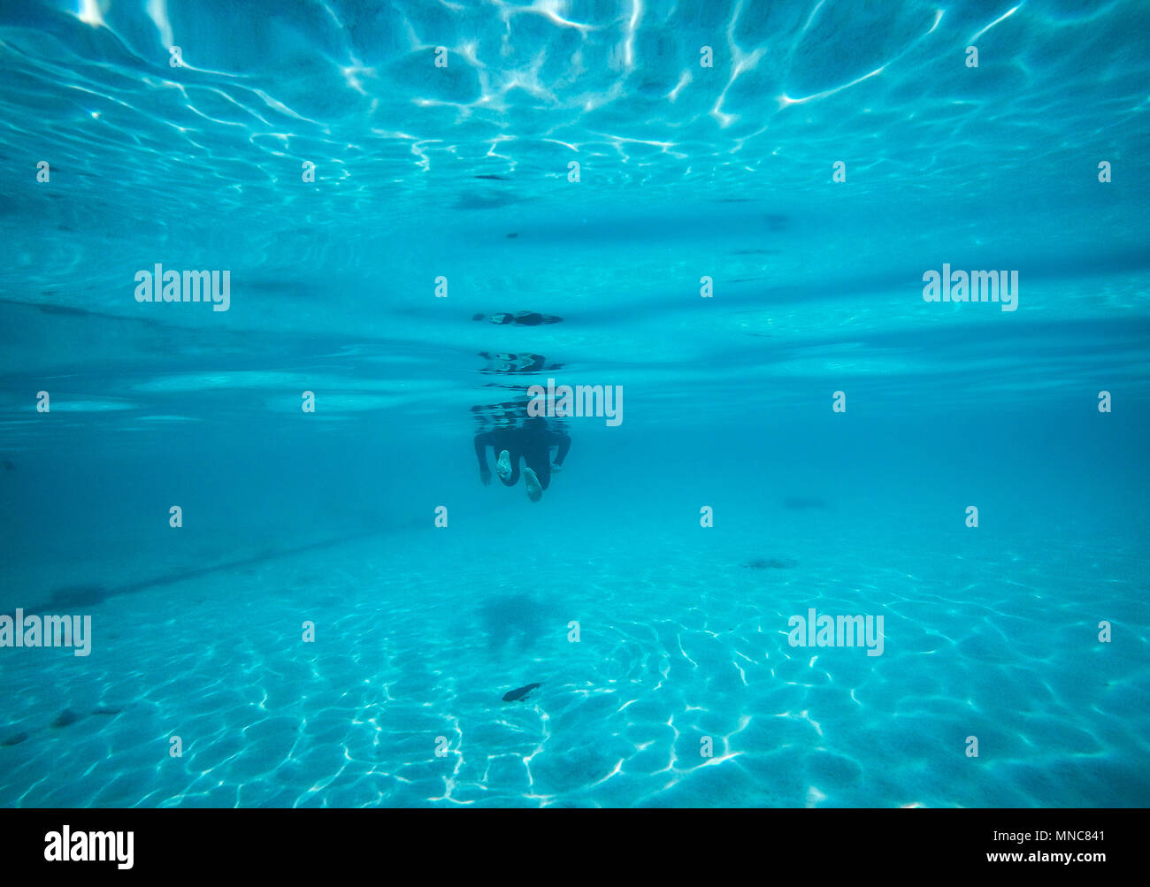 Underwater sea clear water Bright blue Stock Photo - Alamy