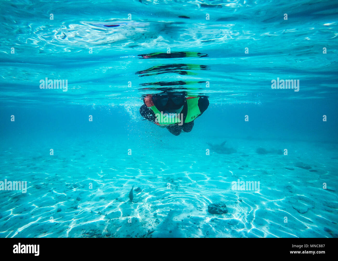 Underwater sea clear water Bright blue Stock Photo - Alamy