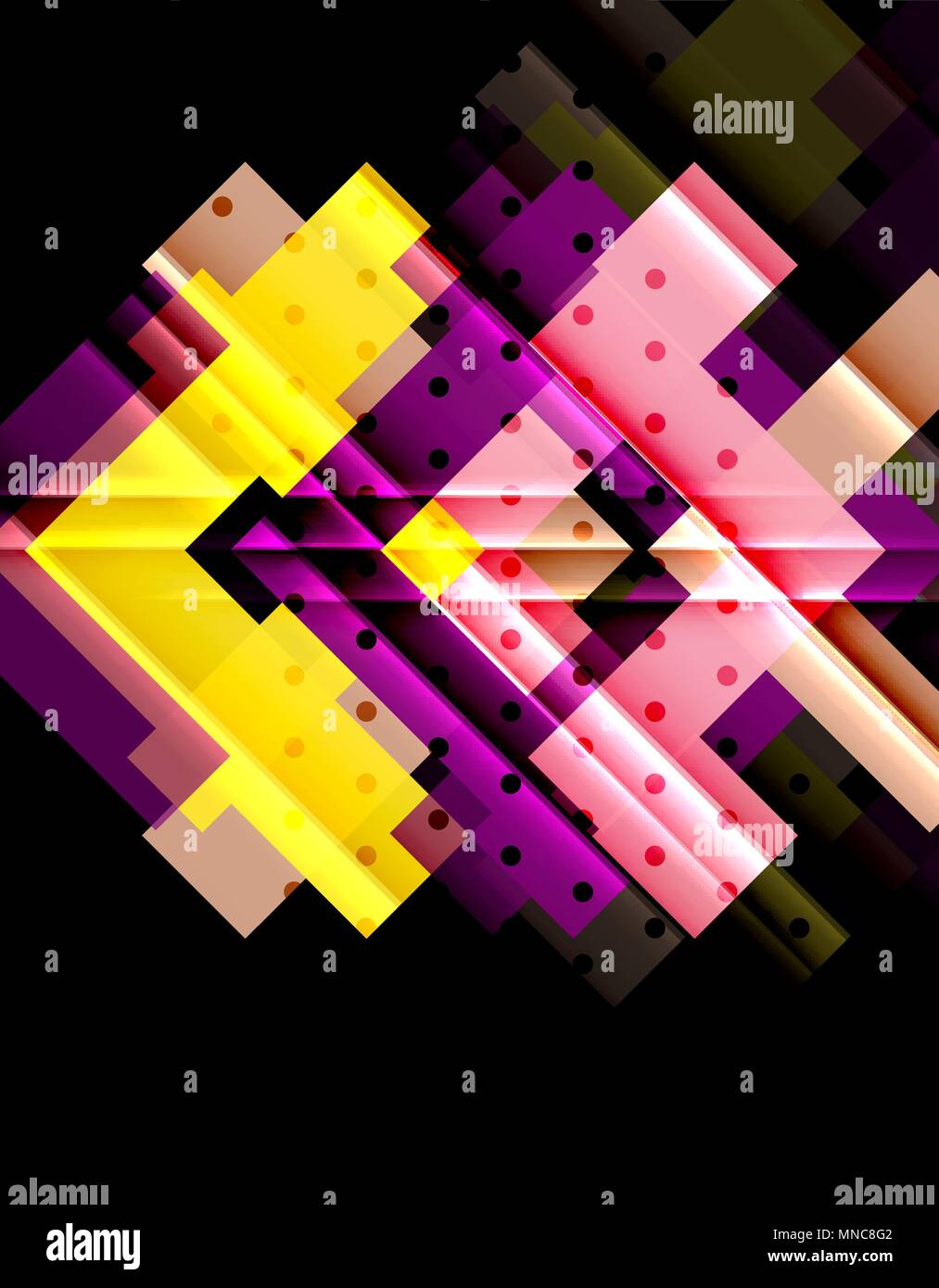 Colorful triangles and arrows on dark background. Colorful triangles ...