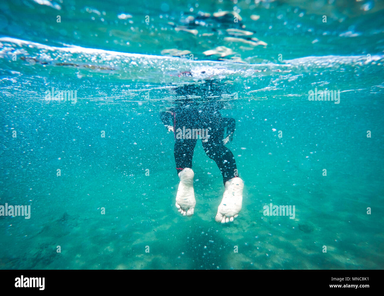 Underwater sea clear water Bright blue Stock Photo - Alamy