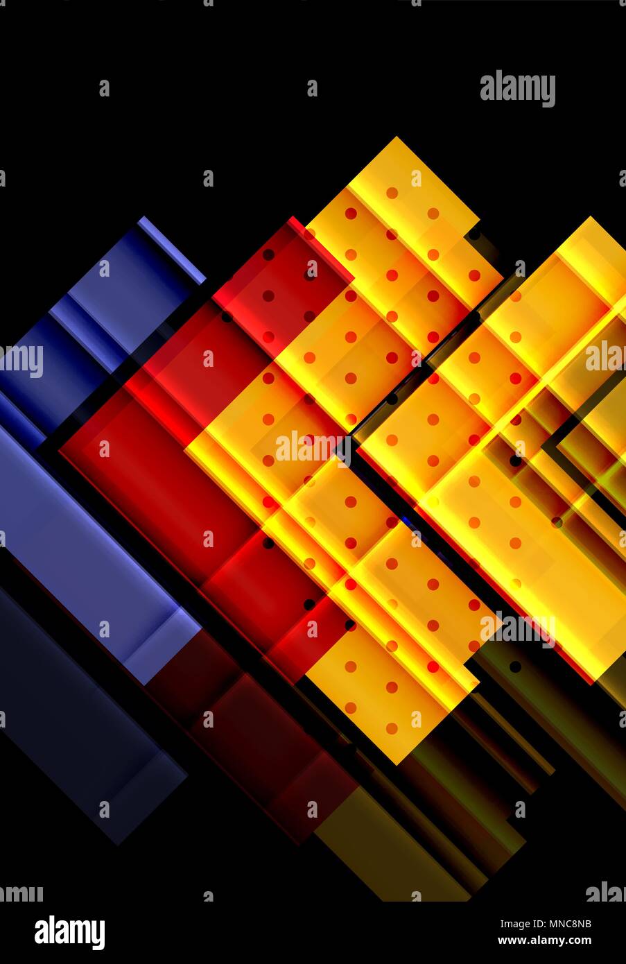 Colorful triangles and arrows on dark background. Colorful triangles ...