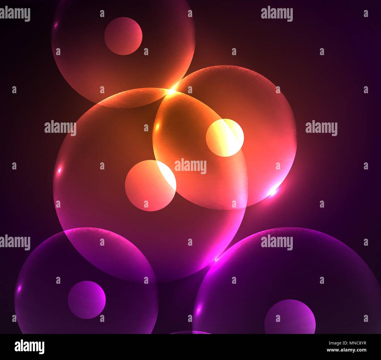 Blurred glowing circles, digital abstract background. Blurred glowing ...