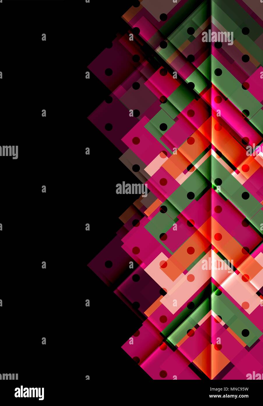 Colorful triangles and arrows on dark background. Colorful triangles ...