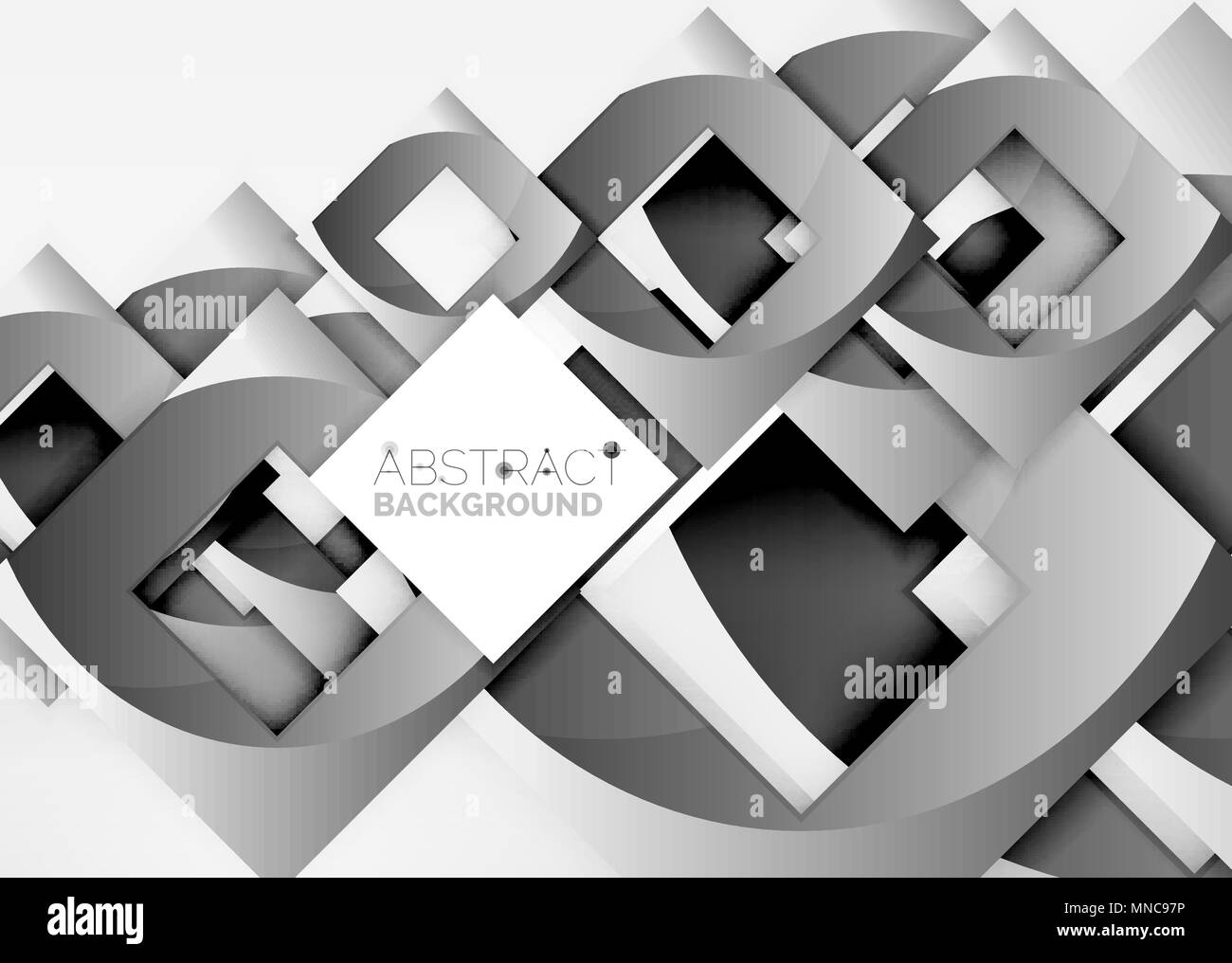 Squares geometric object in light 3d space, abstract background ...