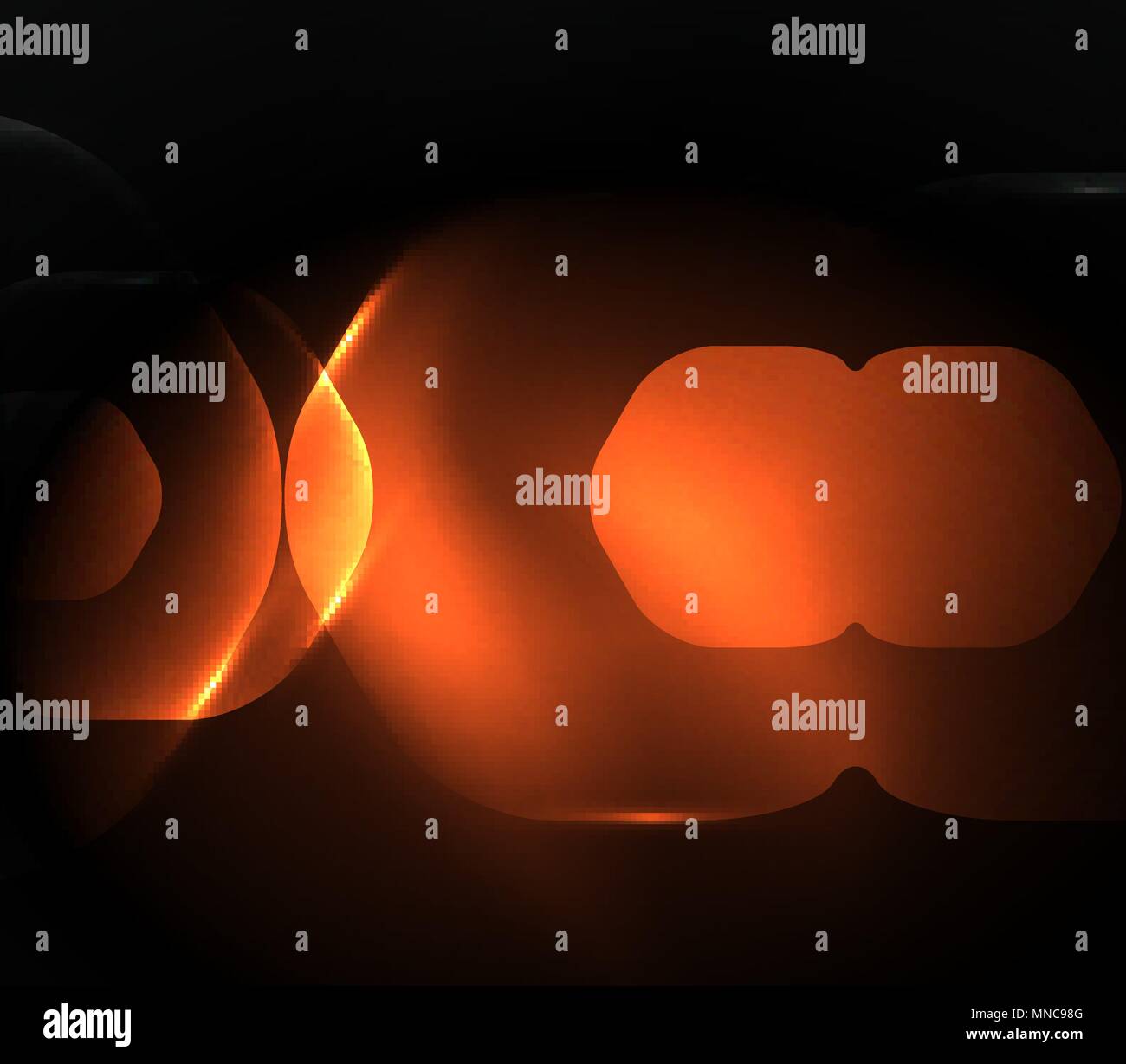 Blurred transparent hexagons on dark, digital abstract background ...