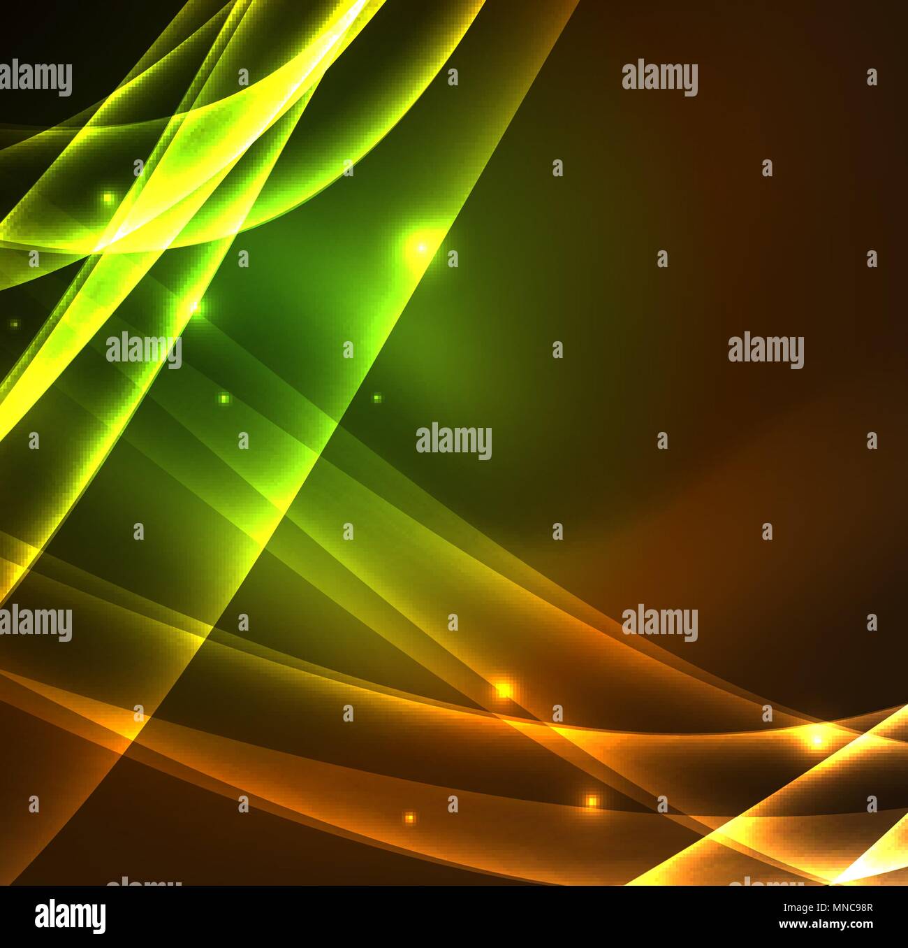 Energy lines, glowing waves in the dark, vector abstract background ...