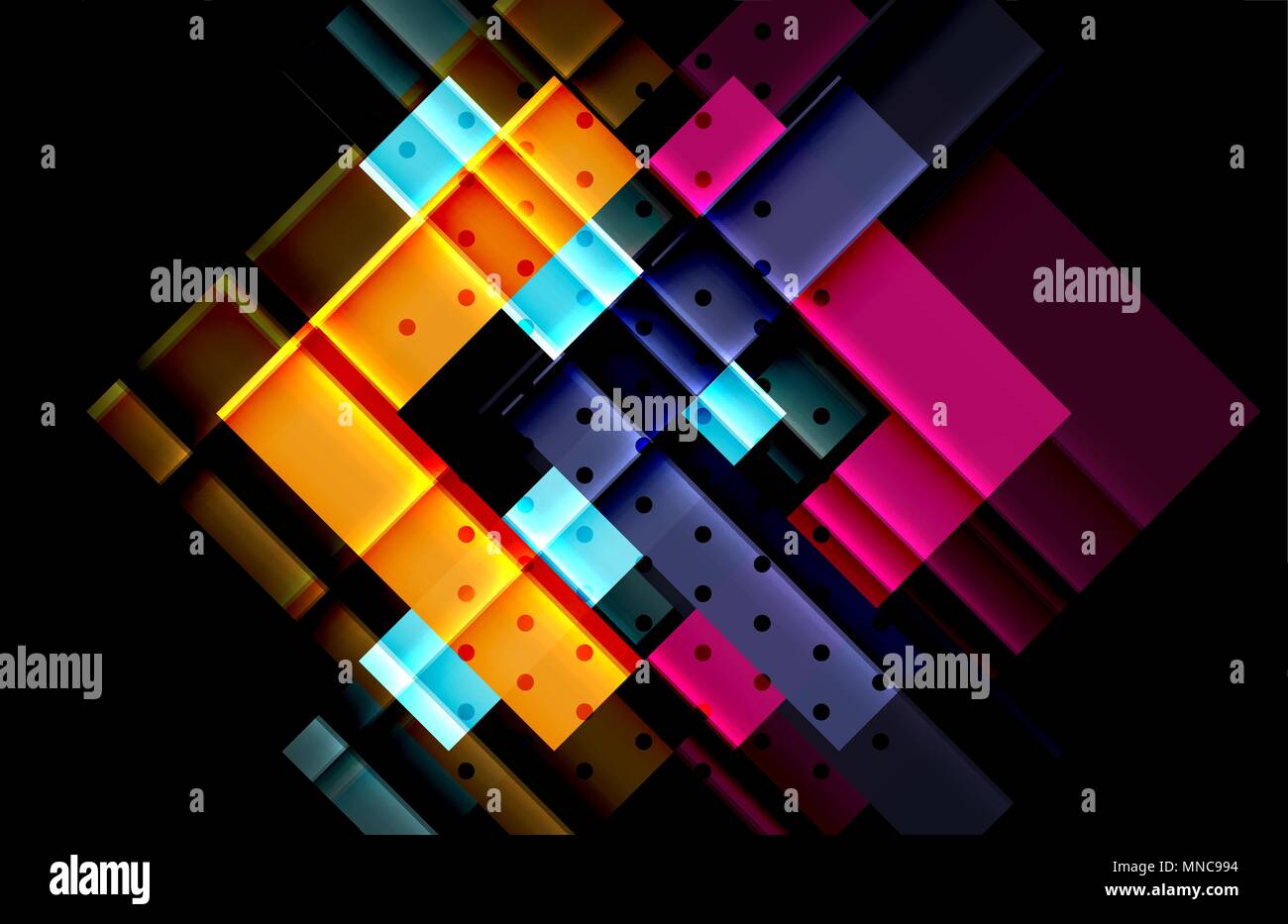 Colorful triangles and arrows on dark background. Colorful triangles ...