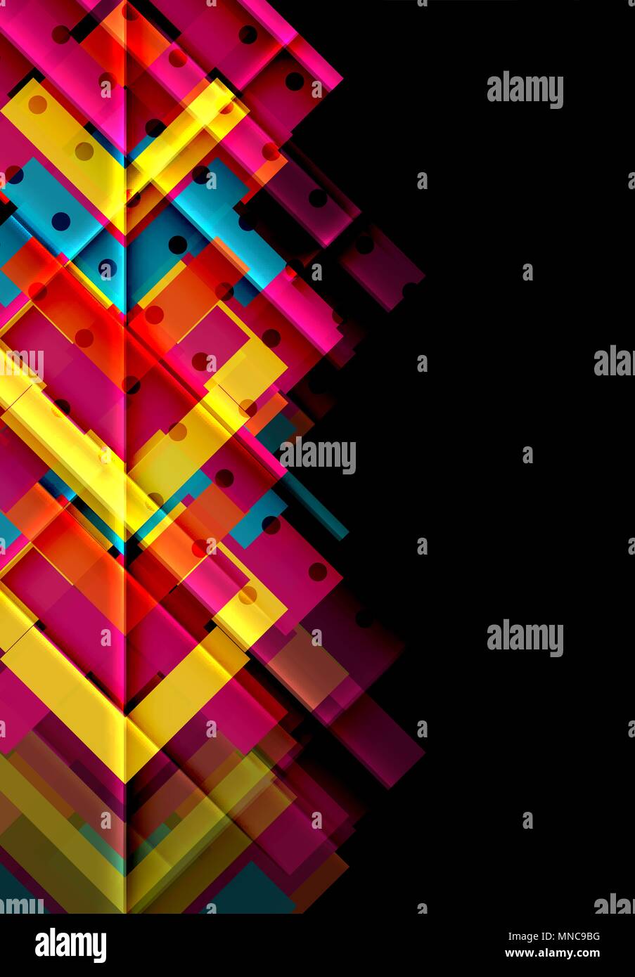 Colorful triangles and arrows on dark background. Colorful triangles ...