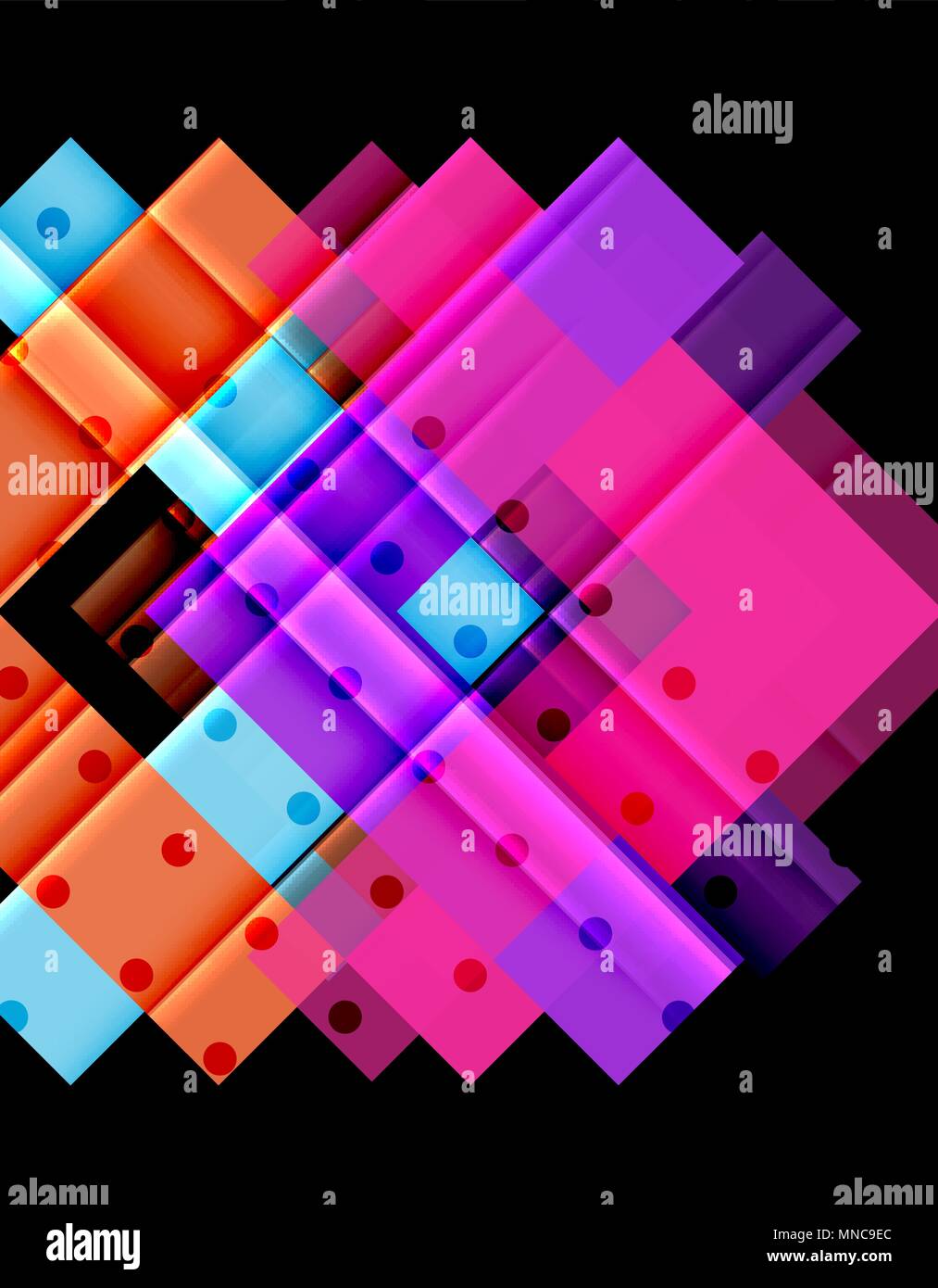 Colorful triangles and arrows on dark background. Colorful triangles ...