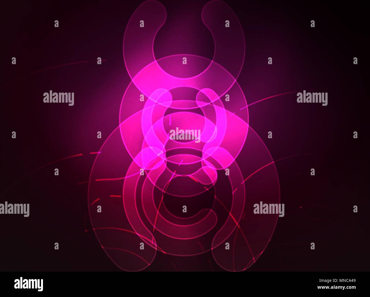 Round glowing elements on dark space, abstract background. Round ...