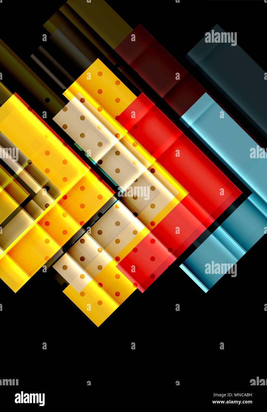 Colorful triangles and arrows on dark background. Colorful triangles ...