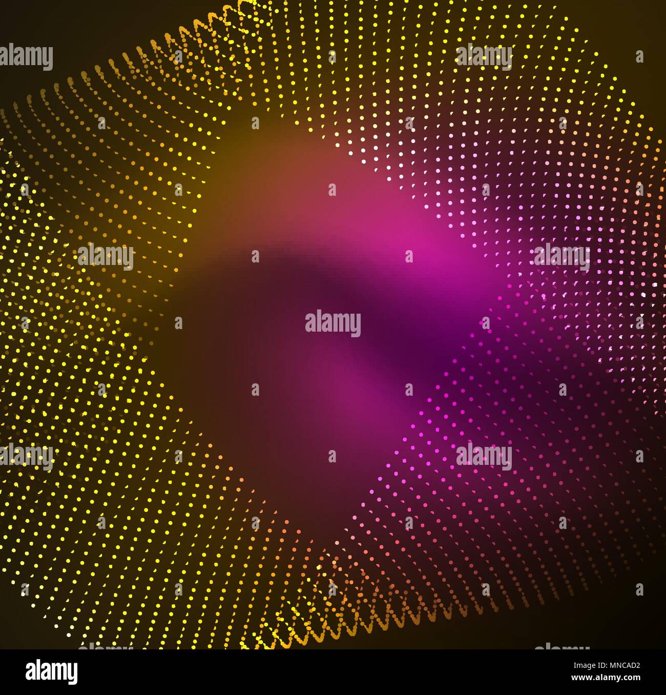 3D illuminated wave of glowing particles. 3D illuminated wave of ...