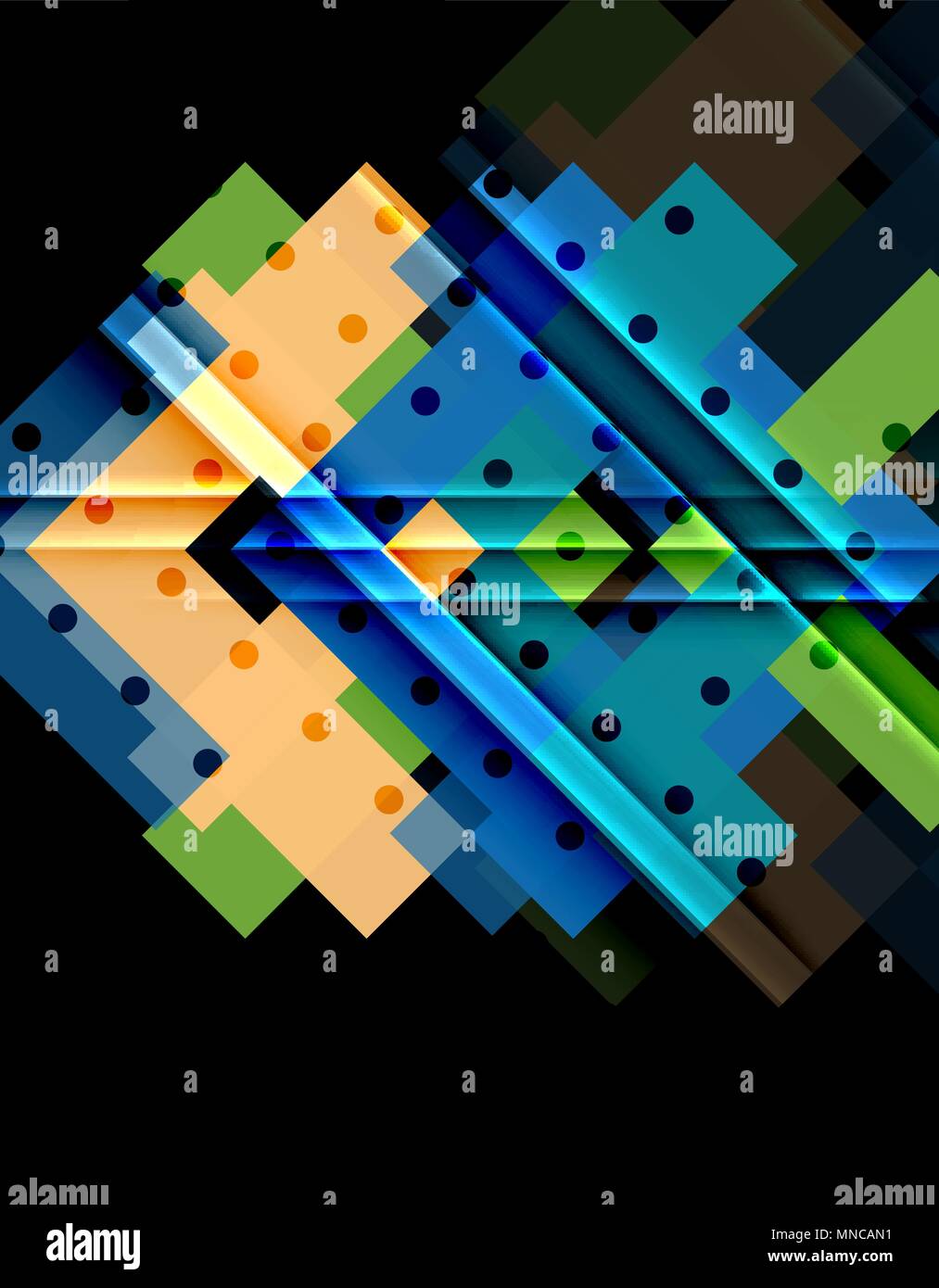 Colorful triangles and arrows on dark background. Colorful triangles ...