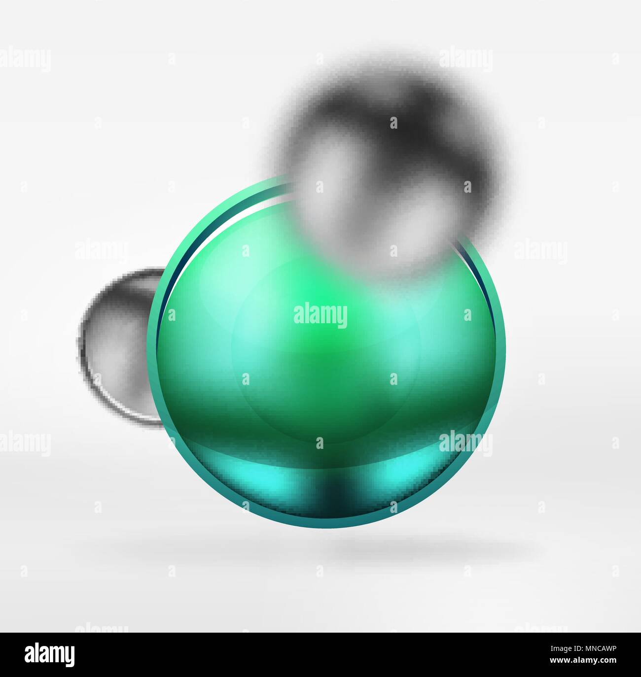 Tech blurred spheres and round circles with glossy and metallic surface ...