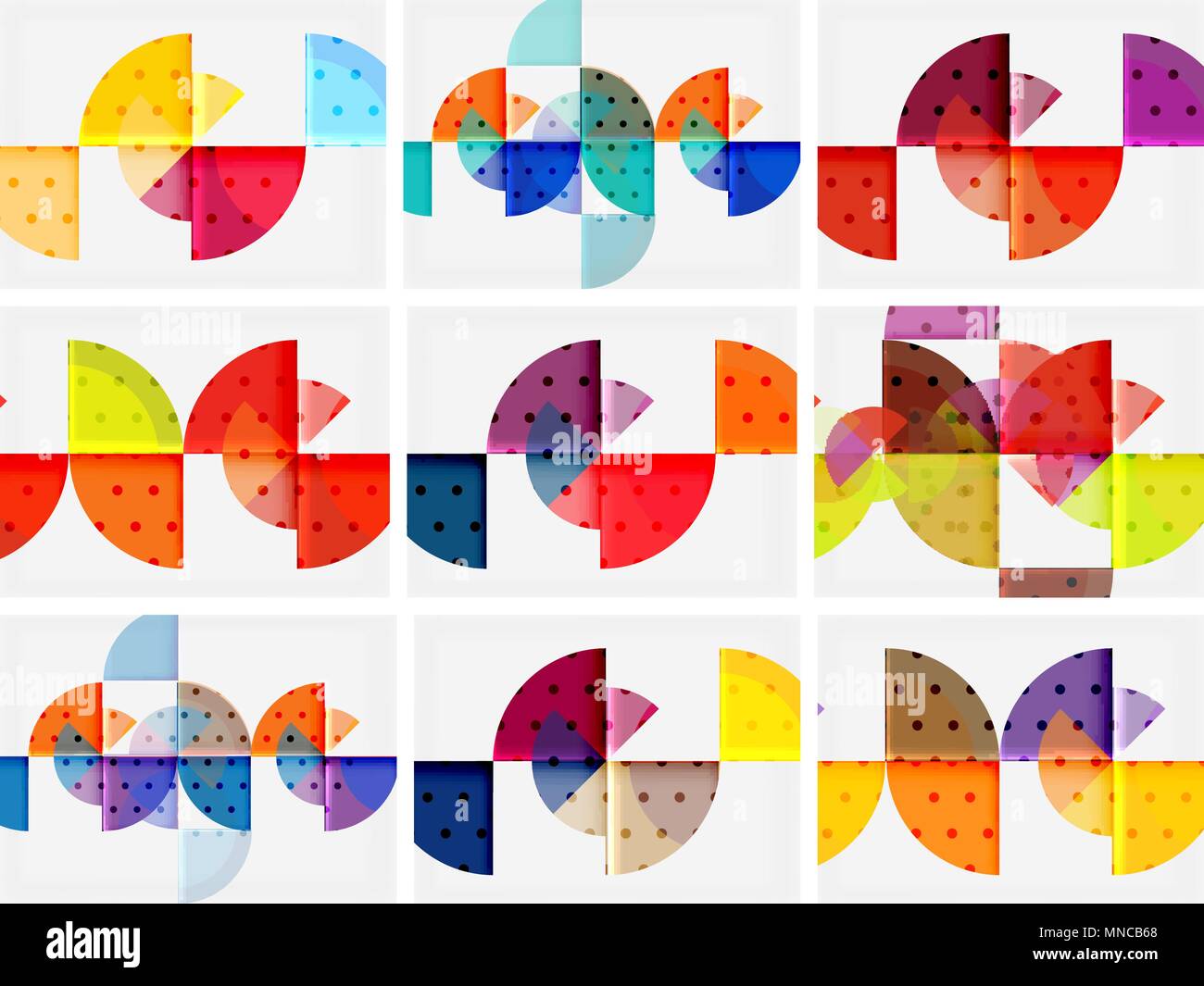 Modern round circle geometric abstract background set. Modern round ...