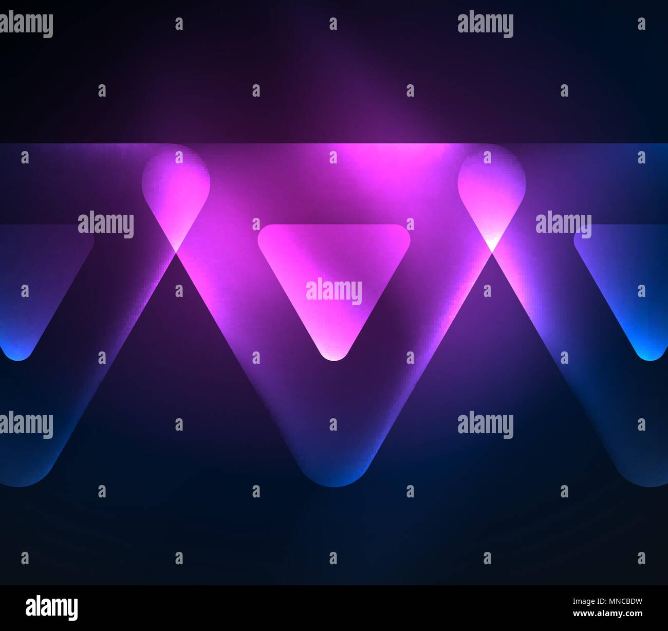 Glass glowing bright triangles on dark space design abstract background ...