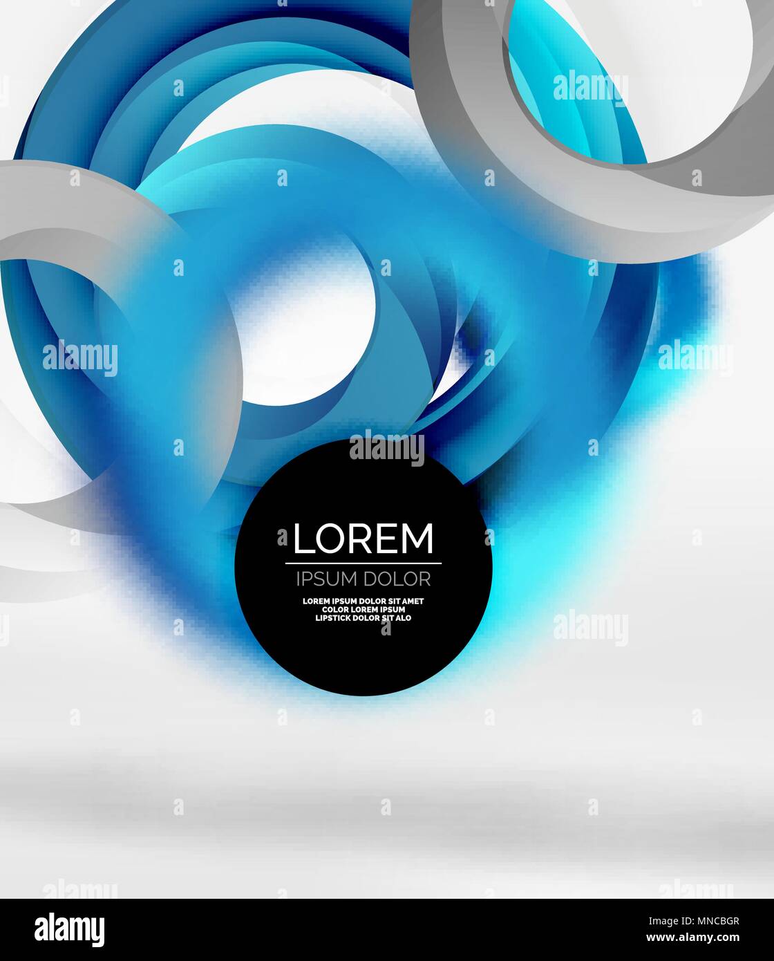 Abstract rings composition in grey 3d space with blurred effects ...