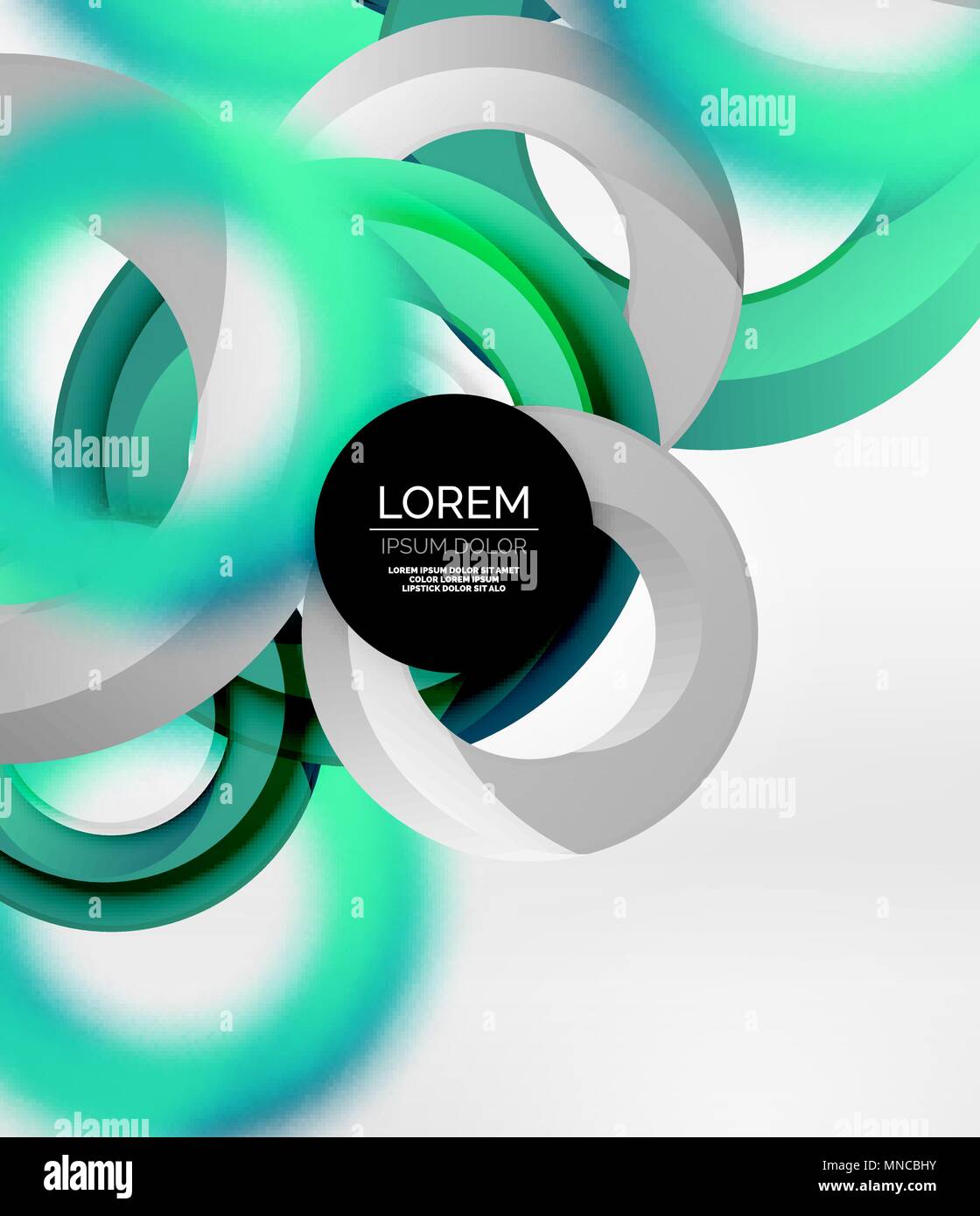 Abstract rings composition in grey 3d space with blurred effects ...