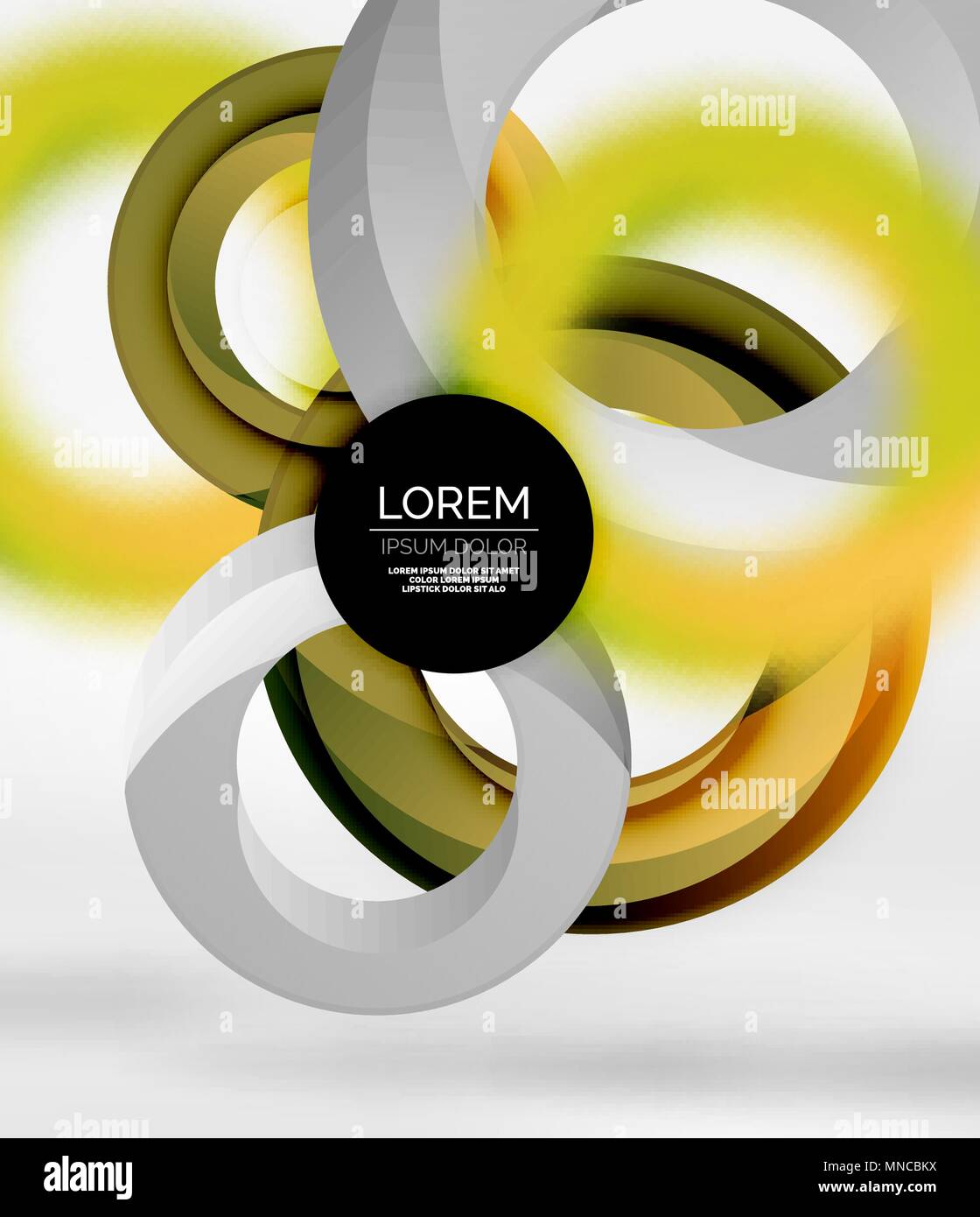 Abstract rings composition in grey 3d space with blurred effects ...