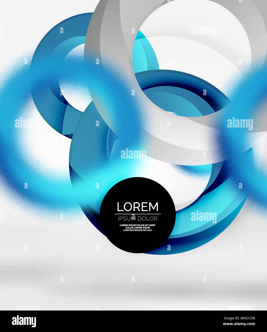 Abstract rings composition in grey 3d space with blurred effects ...