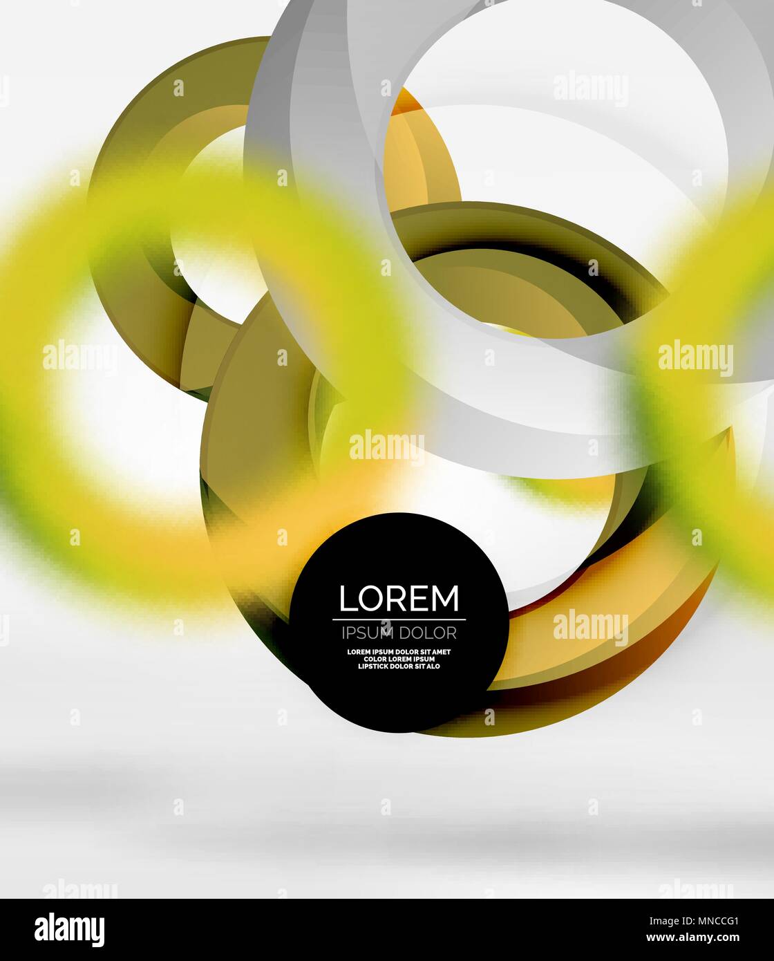 Abstract rings composition in grey 3d space with blurred effects ...