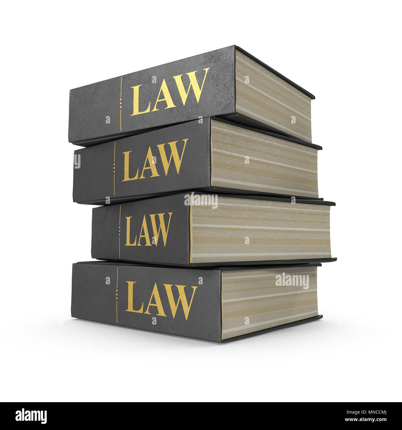 Stack of Law Books on white background. 3D illustration Stock Photo - Alamy