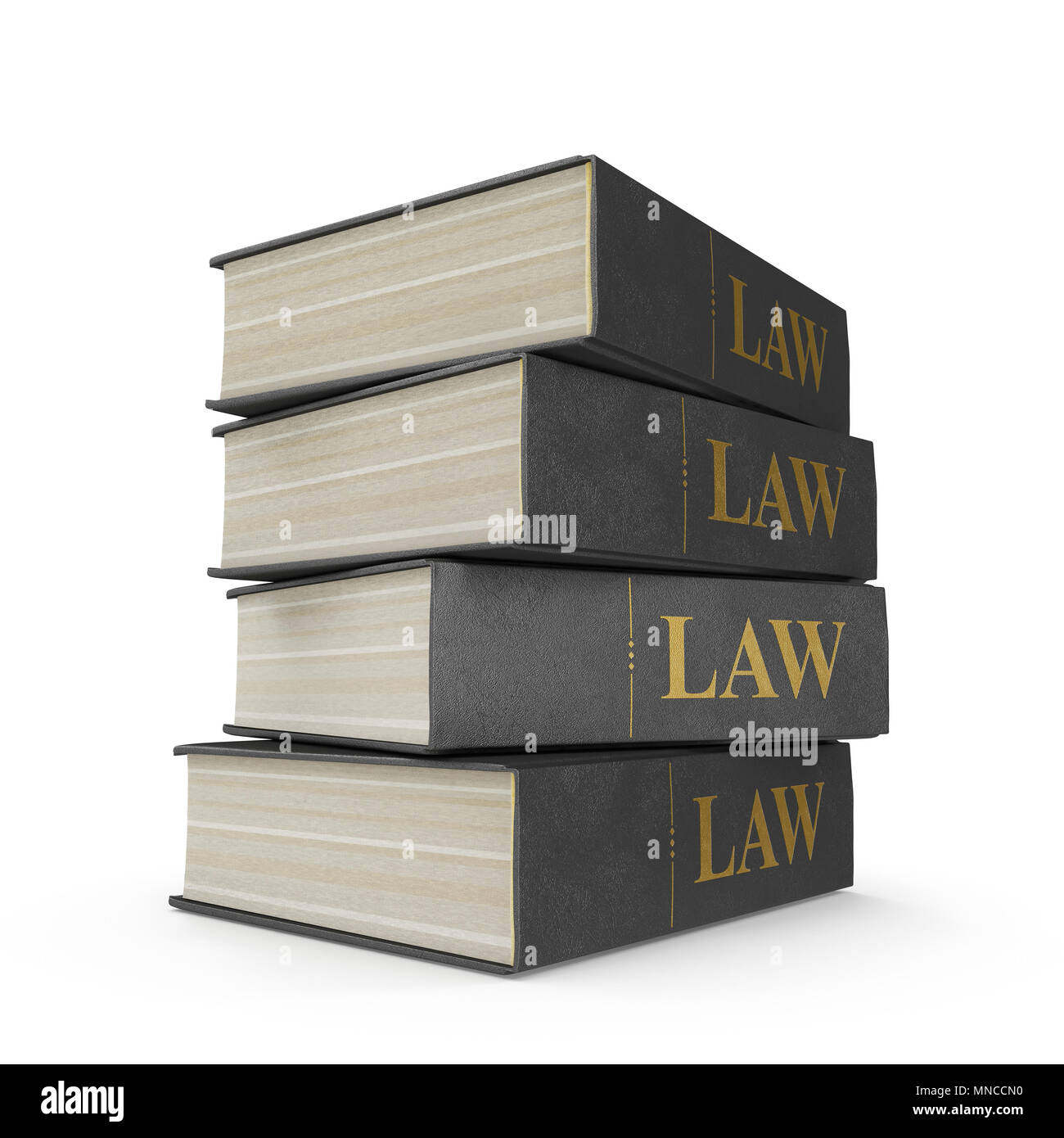 Stack of Law Books on white background. 3D illustration Stock Photo - Alamy