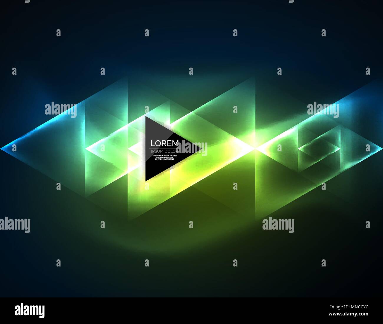 Color neon glowing triangles, abstract background. Color neon glowing ...