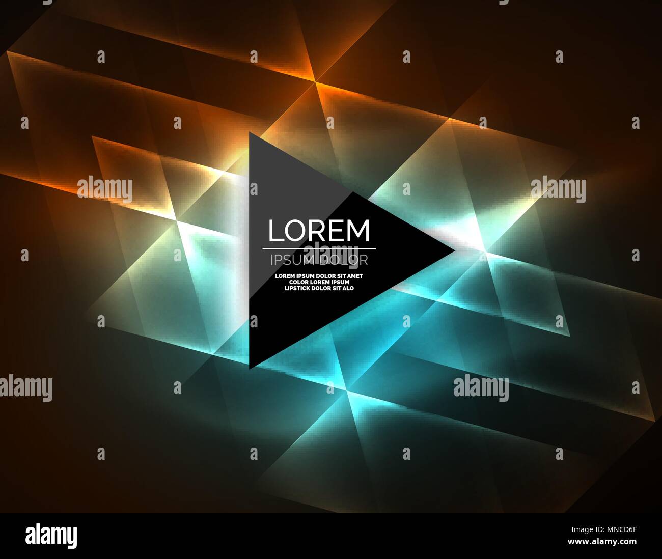 Color neon glowing triangles, abstract background. Color neon glowing ...