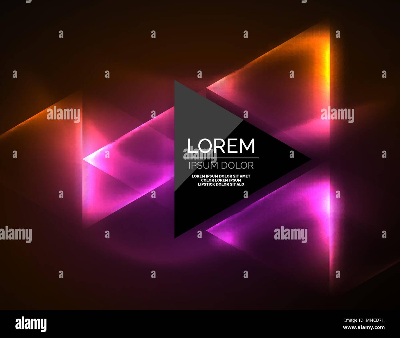 Color neon glowing triangles, abstract background. Color neon glowing ...