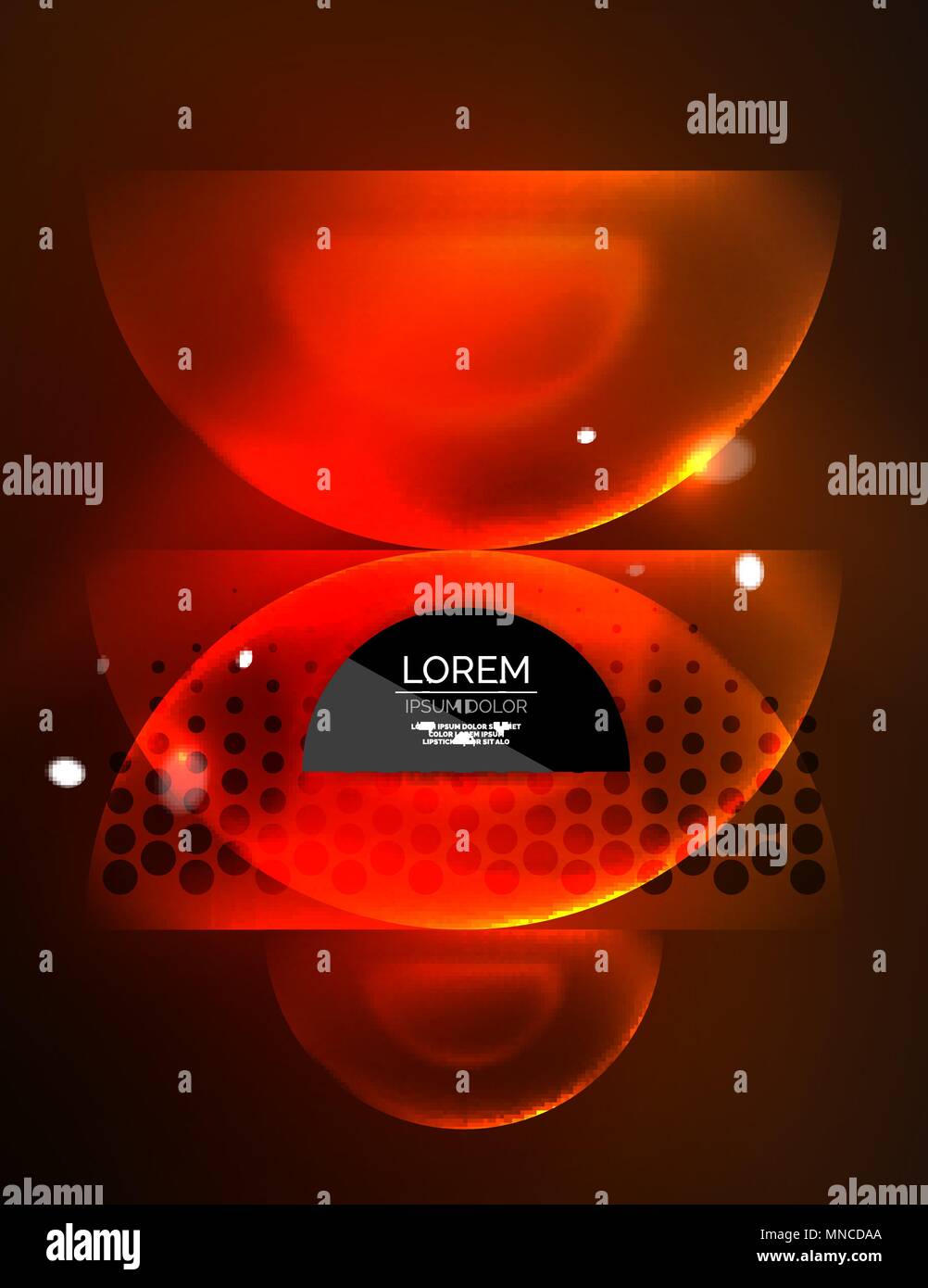 Round shapes, neon glowing trasparent elements. Vector abstract ...