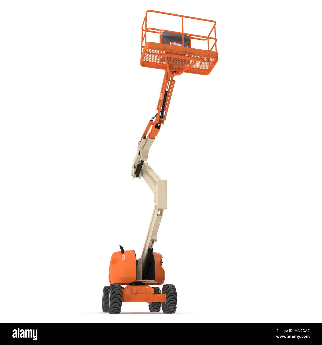 Engine Powered Scissor Lift on white background. 3D illustration Stock ...