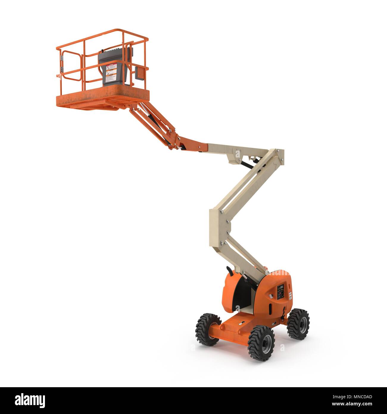 Engine Powered Scissor Lift on white background. 3D illustration Stock ...