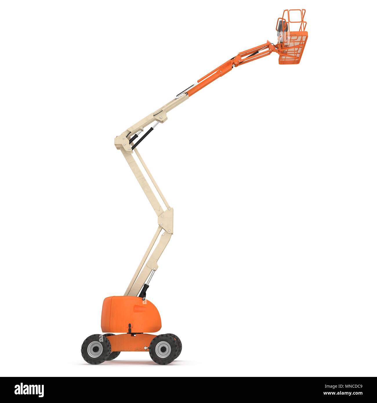 Engine Powered Scissor Lift on white background. 3D illustration Stock ...
