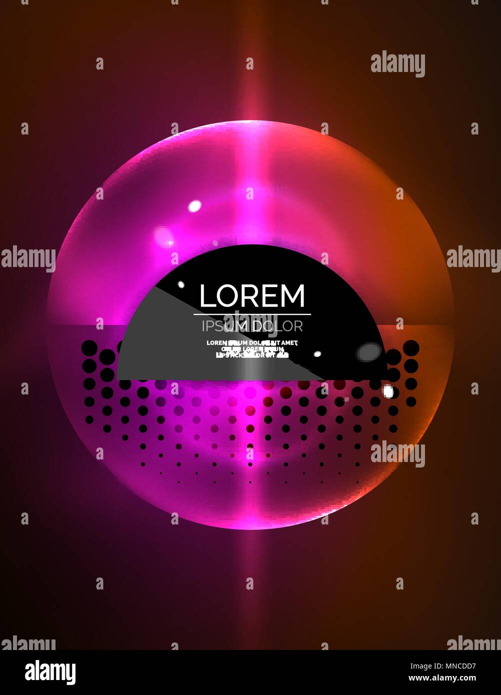 Round shapes, neon glowing trasparent elements. Vector abstract ...