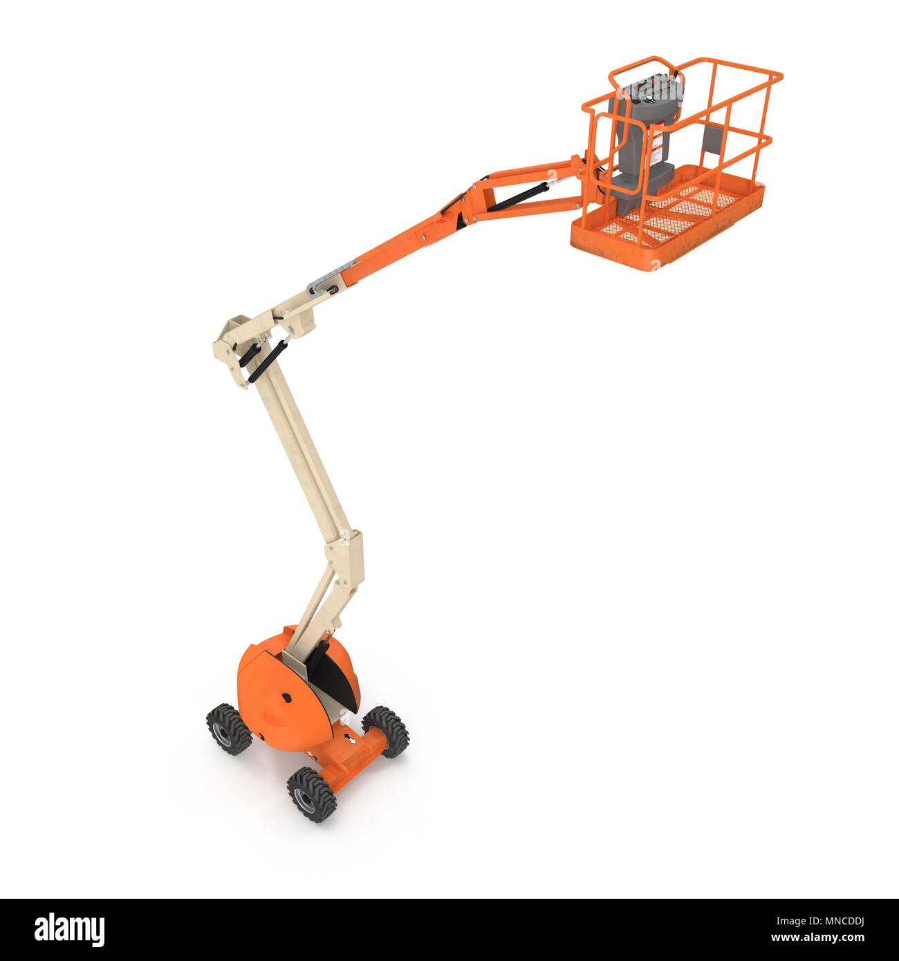 Engine Powered Scissor Lift on white background. 3D illustration Stock ...