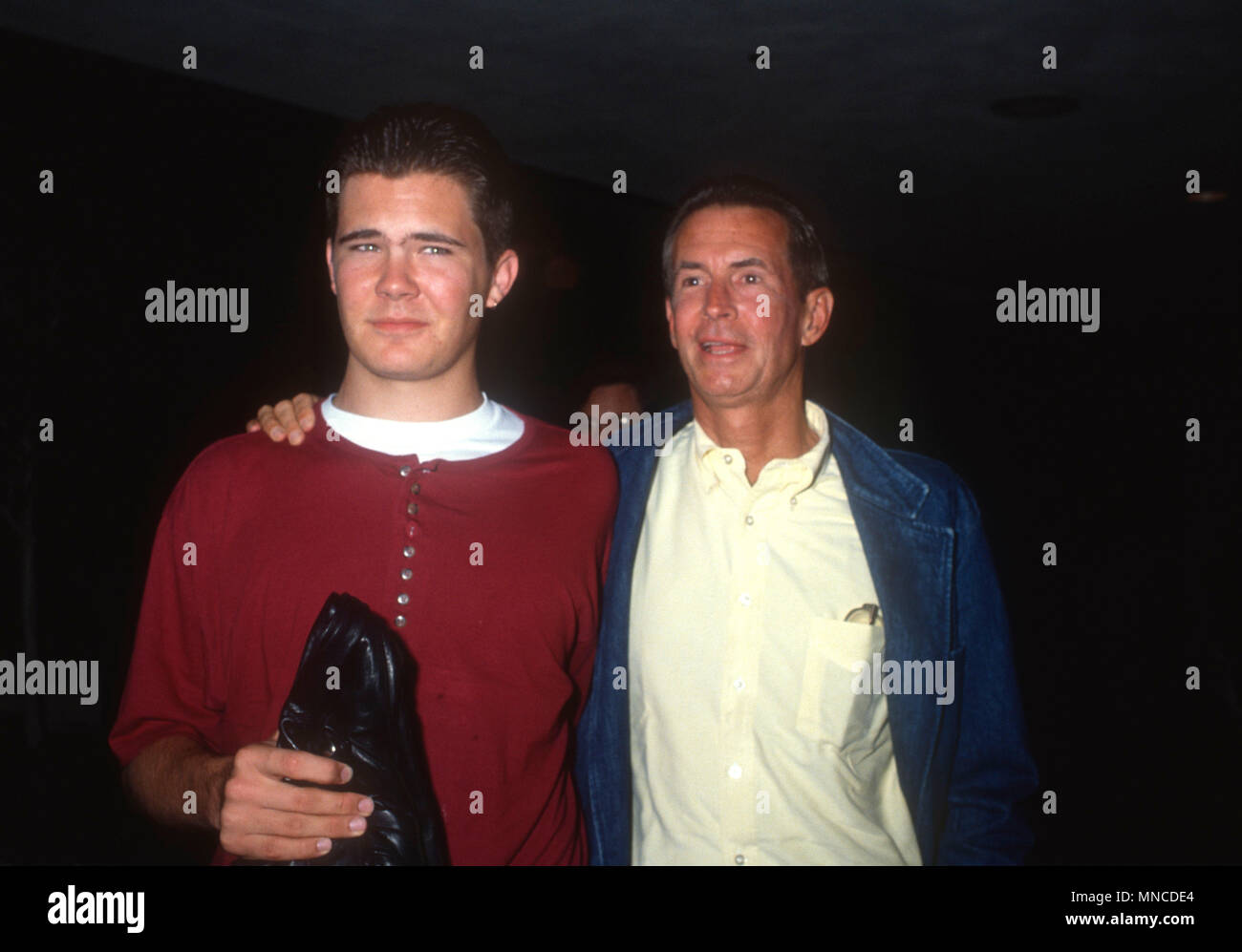 LOS ANGELES, CA - SEPTEMBER 10: (L-R) Actor Oz Perkins and father actor ...