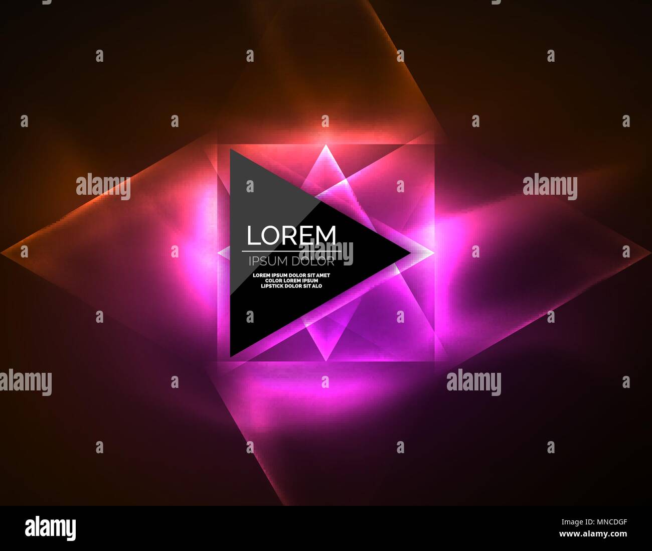 Color neon glowing triangles, abstract background. Color neon glowing ...