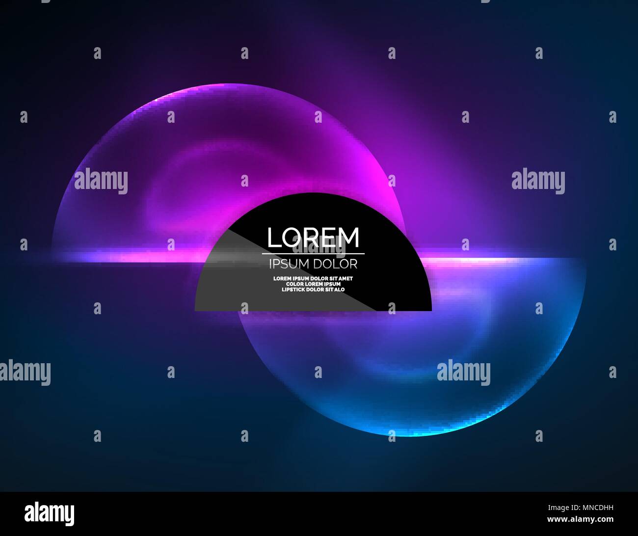 Round shapes, neon glowing trasparent elements. Vector abstract ...
