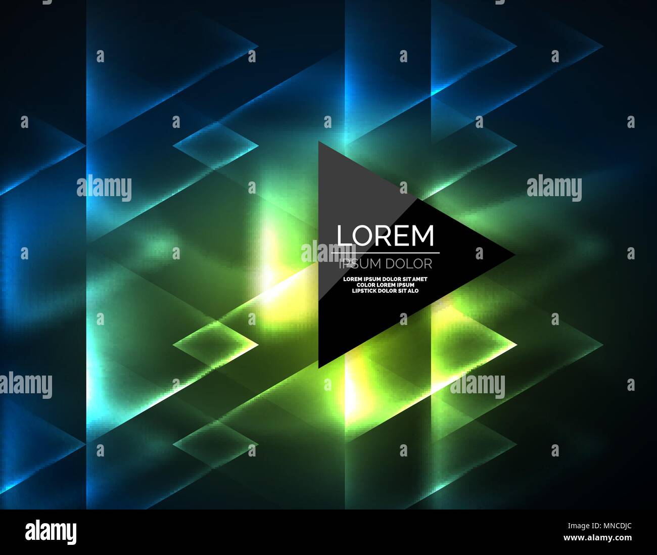 Color neon glowing triangles, abstract background. Color neon glowing ...