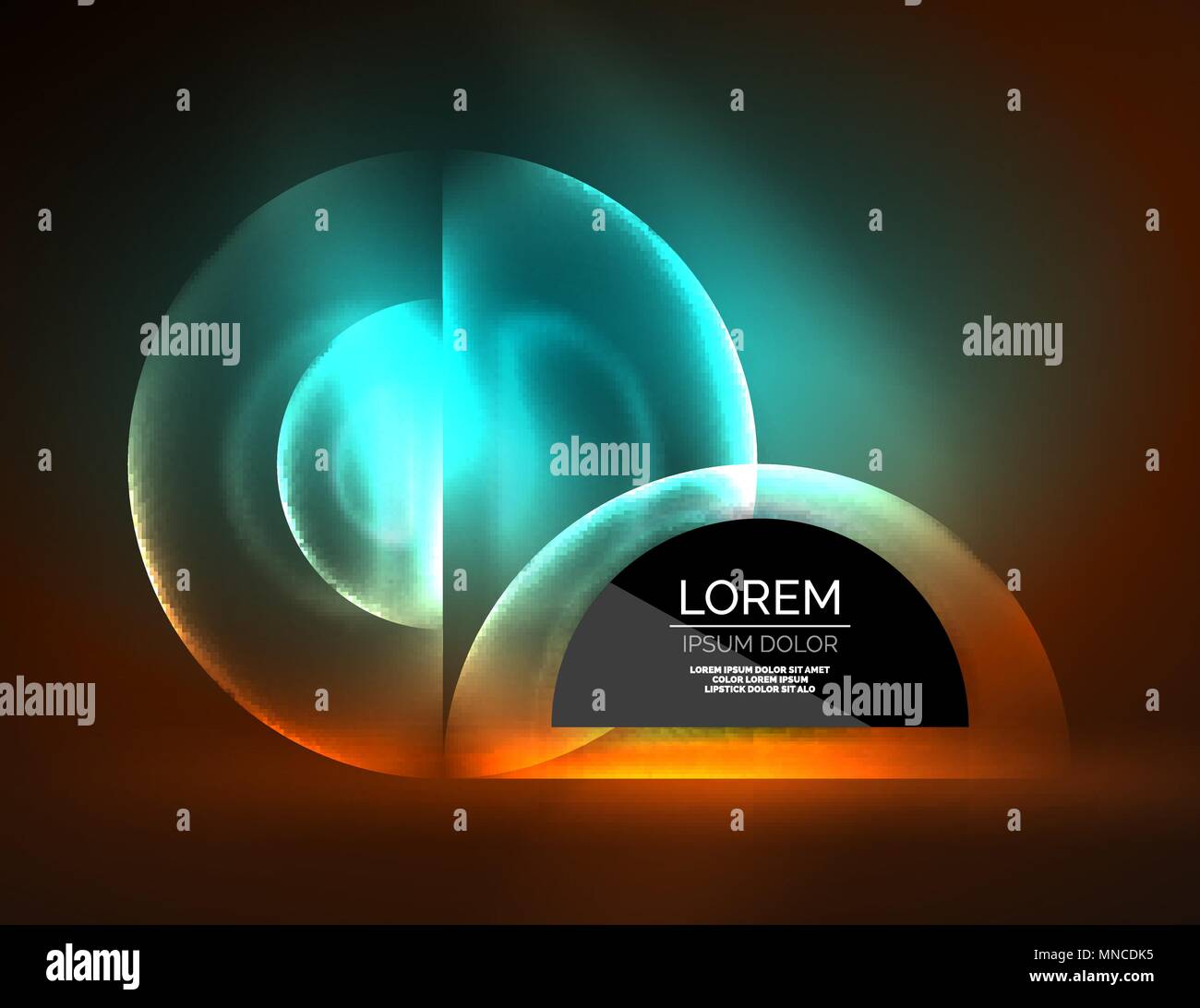 Round shapes, neon glowing trasparent elements. Vector abstract ...